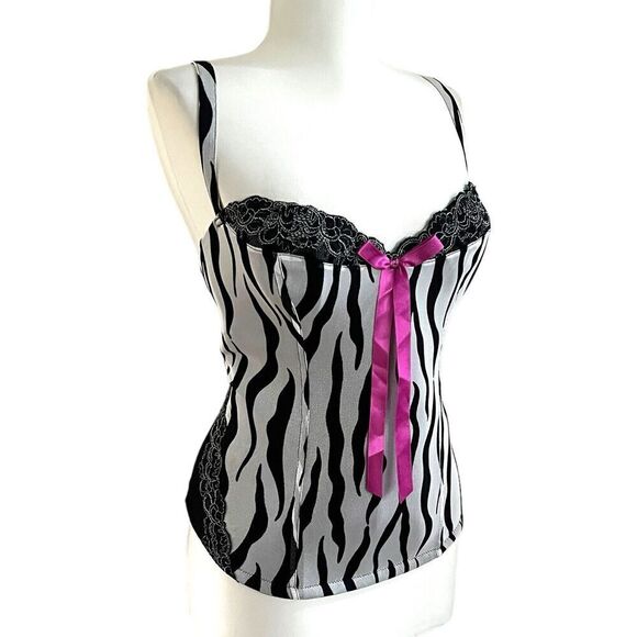 Cacique | Tops | Nwt Cacique Zebra Animal Print Corset 8 2 Bustier ...